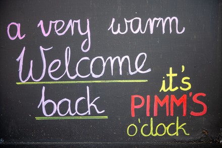 Very Warm Welcome Back Pimms Oclock Editorial Stock Photo - Stock Image ...