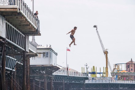 Kids Can Be Seen Jumping Pontoon Editorial Stock Photo - Stock Image ...