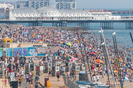 Thousands People Take Beach Brighton Hove Editorial Stock Photo - Stock ...