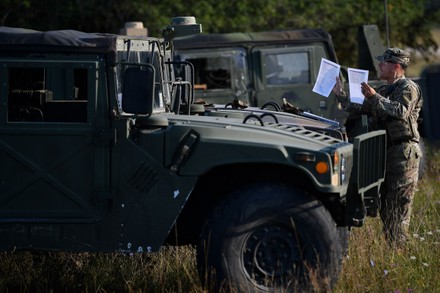 Us Soldiers Stand Next Their Humvee Editorial Stock Photo - Stock Image ...