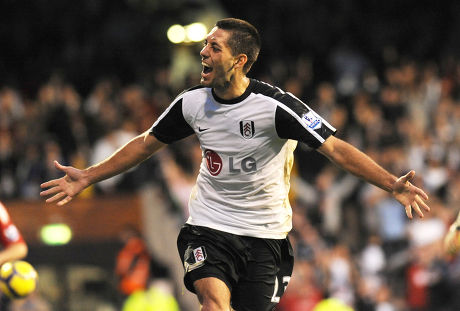Clint Dempsey Celebrates Scoring Fulhams 3rd Editorial Stock Photo ...