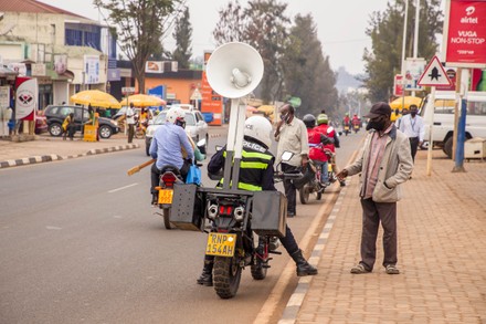 Policeman On Motorcycle Uses Loud Speaker Editorial Stock Photo - Stock ...