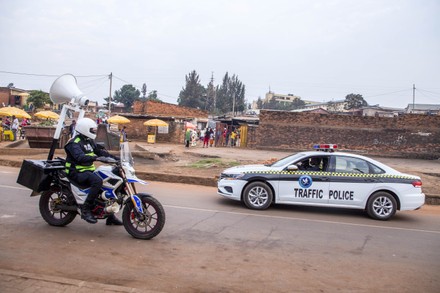 Policeman On Motorcycle Uses Loud Speaker Editorial Stock Photo - Stock ...