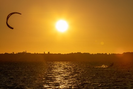 Seasonal weather on Puck Bay, Rewa, Poland - 11 Aug 2020 Stock Pictures ...