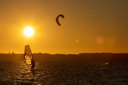 Seasonal weather on Puck Bay, Rewa, Poland - 11 Aug 2020 Stock Pictures ...