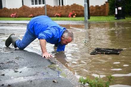 Flash flooding, Ystradgynlais, south Wales, Brecon, Wales, UK - 17 Aug ...