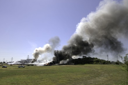 Heavy Smoke Massive Fire Seen Plastic Editorial Stock Photo - Stock ...