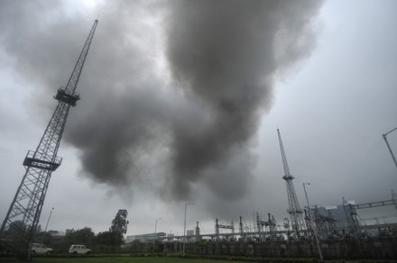 Smoke Rising Power Substation After Massive Editorial Stock Photo ...