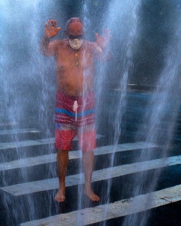 People Cool Off Water Open Fire Editorial Stock Photo - Stock Image ...