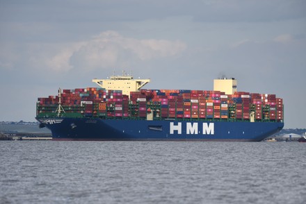 Container Ship Hmm Rotterdam Making Her Editorial Stock Photo - Stock ...