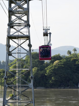Passengers Travel Newly Inaugurated Ropeway Car - Foto de stock de ...
