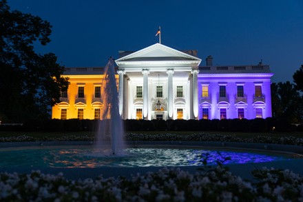White House Lit Purple White Gold Editorial Stock Photo - Stock Image ...