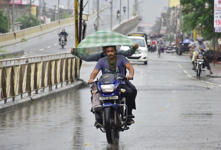 Commuters Use Cloth Cover Themselves Rain Editorial Stock Photo - Stock ...