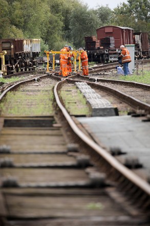 Trackside Engineers Working On Train Tracks Editorial Stock Photo ...
