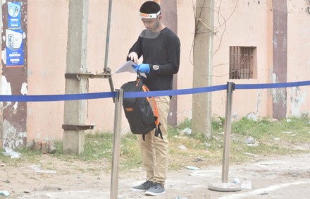 Students Entering Examination Centre Precautions Amid Editorial Stock ...