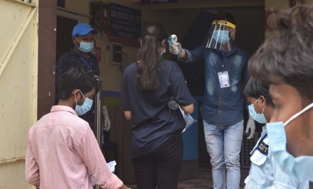 Students Entering Examination Centre Precautions Amid Editorial Stock ...