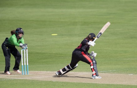 Natasha Wraith Stumps Naomi Dattani During Editorial Stock Photo ...