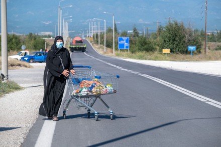 Refugee Woman Pushing Shopping Cart Returns Editorial Stock Photo ...