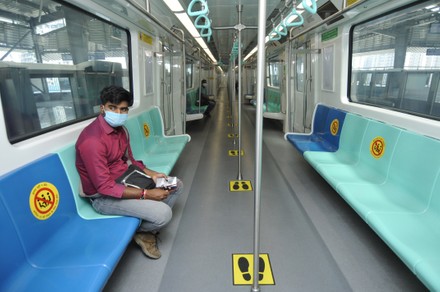 Commuters Seen Inside Aqua Line Metro Editorial Stock Photo - Stock ...