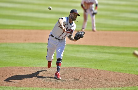 Braves Pitcher Shane Greene Delivers Pitch Editorial Stock Photo ...
