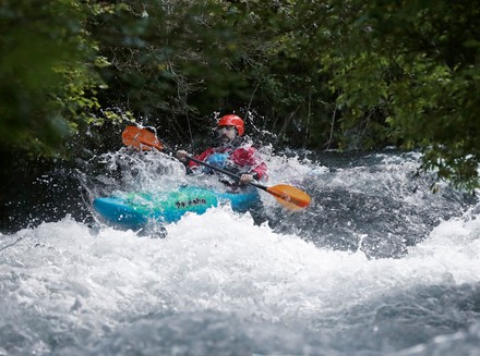 Canoeist Uses Water Spew Out Arga Editorial Stock Photo - Stock Image ...