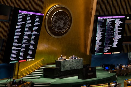 Un General Assembly Votes On Draft Editorial Stock Photo - Stock Image ...