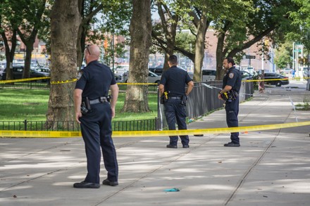 Police Investigate Shooting Confines 43rd Precinct Editorial Stock ...