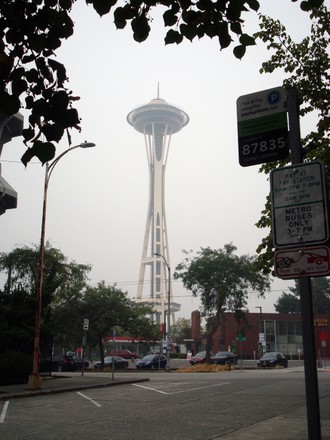 Iconic Space Needle Covered Smoke Due Editorial Stock Photo - Stock ...