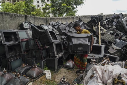 Man Seen Sorting Tvs Recycle Tv Editorial Stock Photo - Stock Image ...