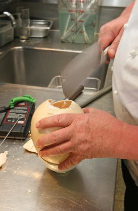 Chef Rowley Leigh Prepares Ostrich Egg Editorial Stock Photo - Stock ...