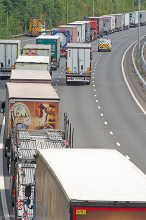 Lorries Queuing Junction 7 On M20 Editorial Stock Photo - Stock Image ...
