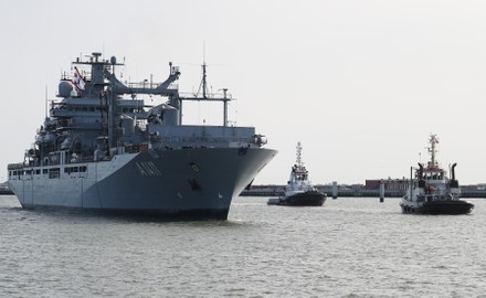 German Navy supply ship Berlin' returns from the Mediterranean ...