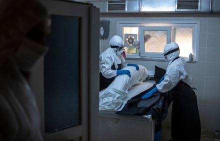 Morgue Workers Wear Personal Protective Equipment Editorial Stock Photo ...