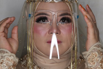 Bride Groom Wear Face Shield Before Editorial Stock Photo - Stock Image ...