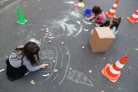 Temporary Play Street for children on Car Free Day in Berlin, Germany ...