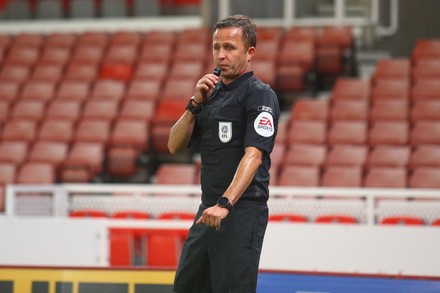 David Webb Referee Blowing Whistle During Editorial Stock Photo - Stock ...