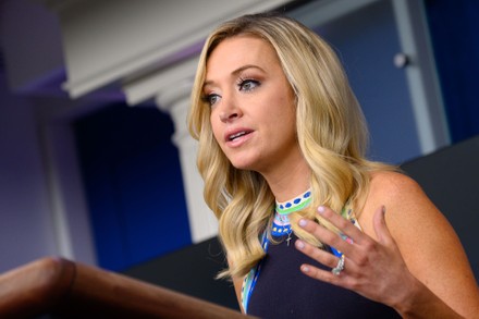 McEnany speaks during a news conference in the James S. Brady Press ...