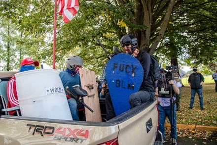 Proud Boys Ride Back Truck During Editorial Stock Photo - Stock Image ...