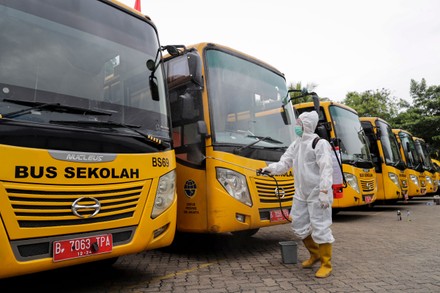 Worker Clad Hazmat Suit Sprays Disinfectant Editorial Stock Photo ...