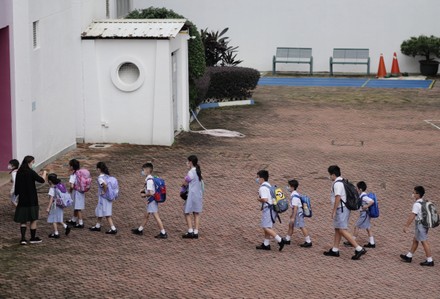 Pupils Queue Enter Primary School Hong Editorial Stock Photo - Stock ...