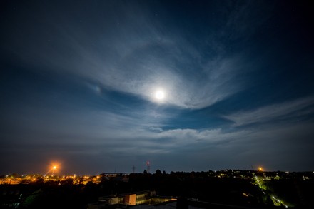 Halo Phenomenon Seen Around Moon Pecs Editorial Stock Photo - Stock ...