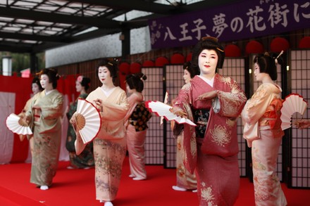 Geisha Seen Dancing On Stage During Editorial Stock Photo - Stock Image ...