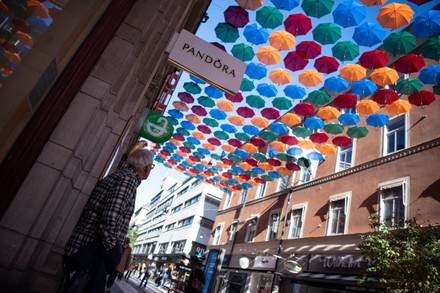 Umbrella Sky Project Art Installation Umbrellas Editorial Stock Photo ...