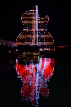 Iconic Hard Rock Guitar Hotel Lights Editorial Stock Photo - Stock ...