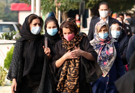 Iranian Women Wearing Face Masks Walk Editorial Stock Photo - Stock ...