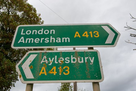 A413 Road Signs Aylesbury London Amersham Editorial Stock Photo - Stock ...
