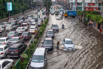Traffic On Mirpur Road Which Waterlogged Editorial Stock Photo - Stock ...