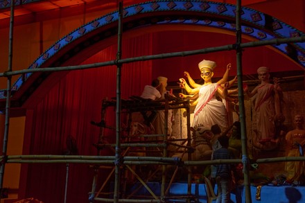 Inside View Durga Puja Pandal Temporary Editorial Stock Photo - Stock ...