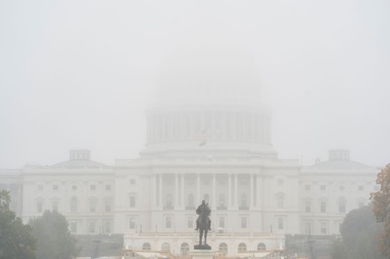 Us Capitol Enshrouded Fog Washington Dc Editorial Stock Photo - Stock ...