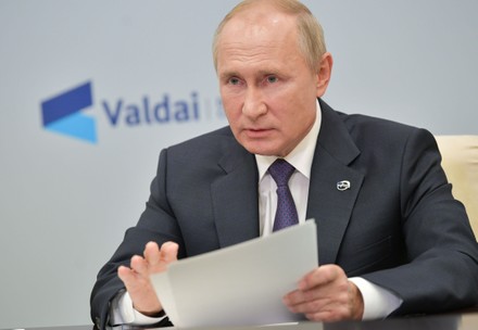 Russian President Vladimir Putin Attends Annual Editorial Stock Photo ...